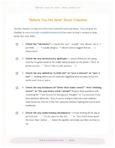 Before You Hit Send Checklist-Tara Mohr - TARA MOHR