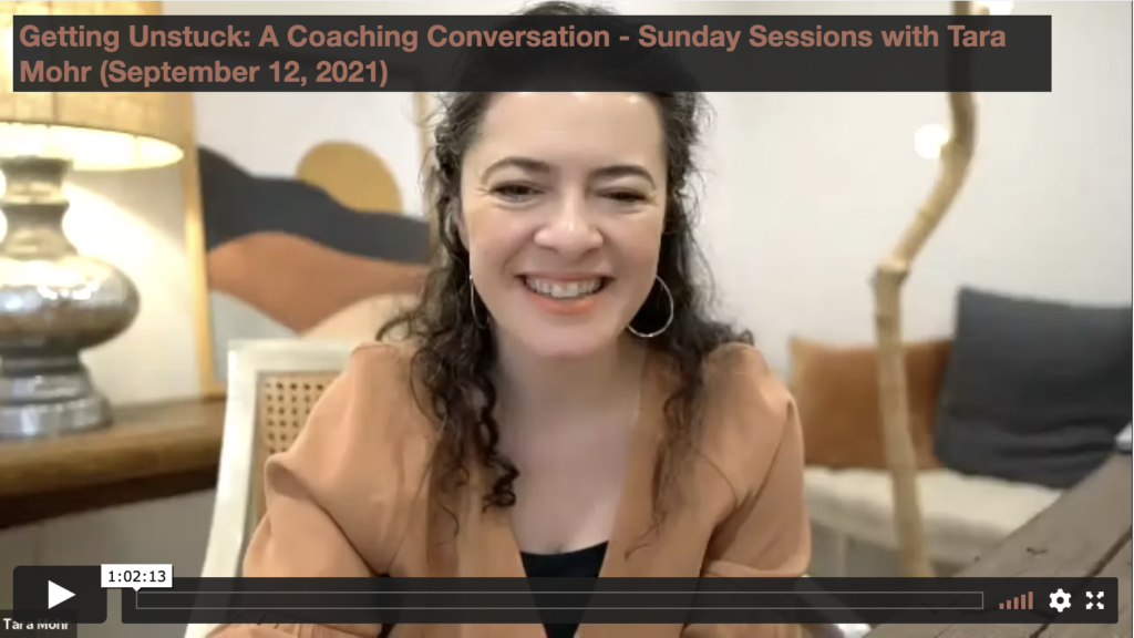 Online Group Personal Growth Coaching Sessions with Tara Mohr