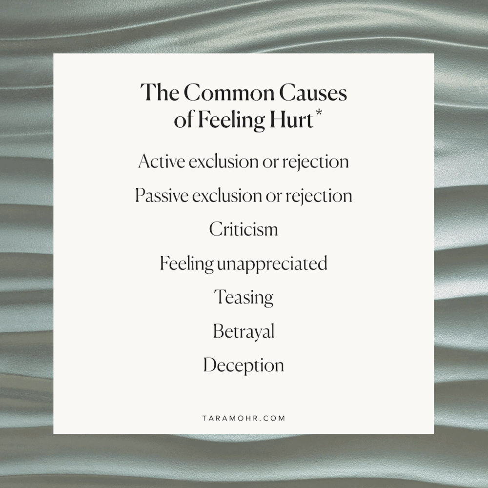 Why Do We Feel Hurt? 7 Reasons, and Then Some - TARA MOHR